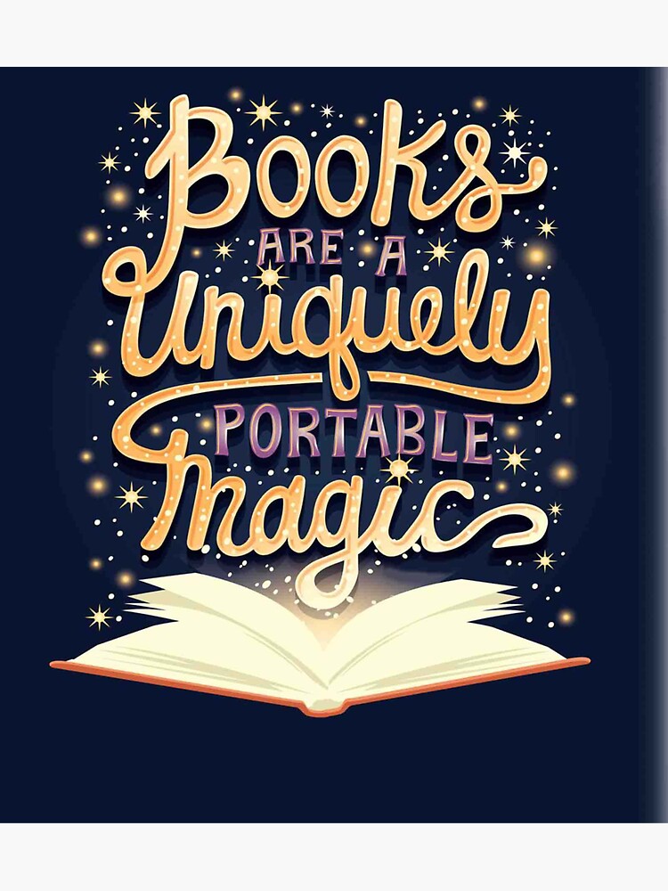 "Books Are Magic Art Reading Sparkling" Sticker for Sale by ...