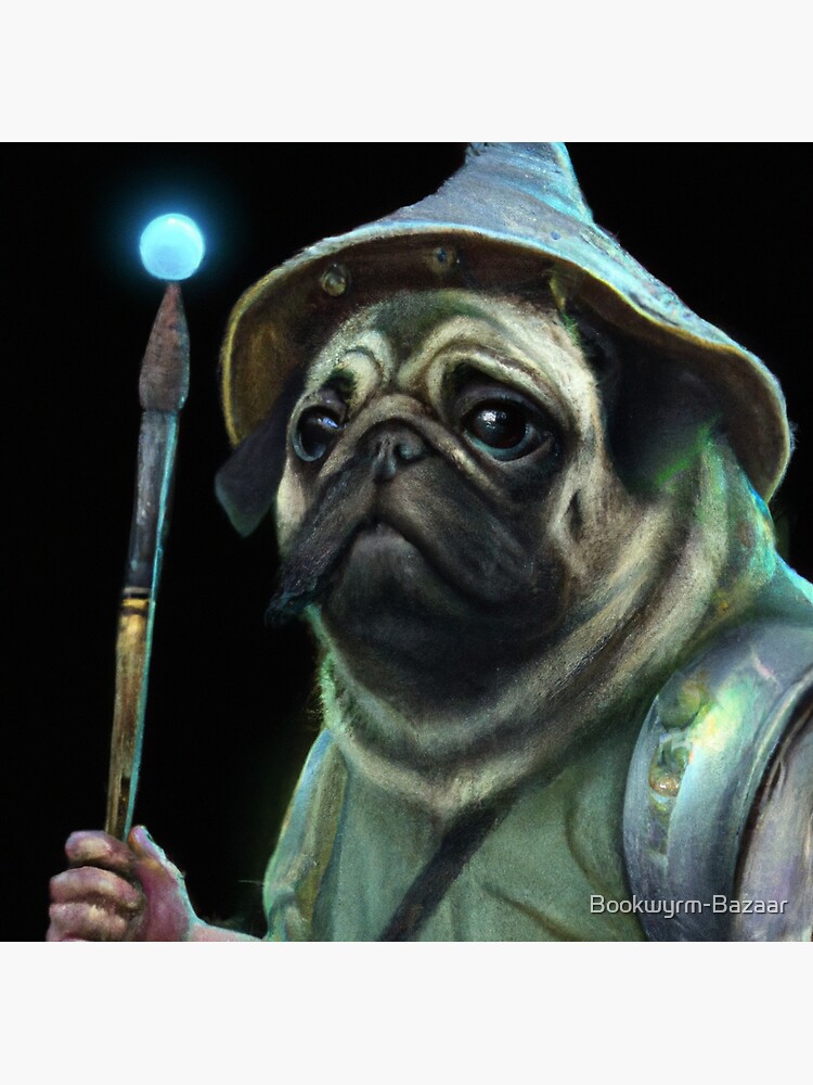 "Pug Wizard - D20 Epic Fantasy Art" Sticker for Sale by Bookwyrm-Bazaar ...