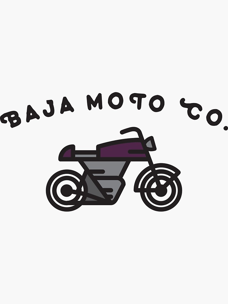 "Baja Moto Co - Modern Cafe Racer 2" Sticker by labmonkey | Redbubble