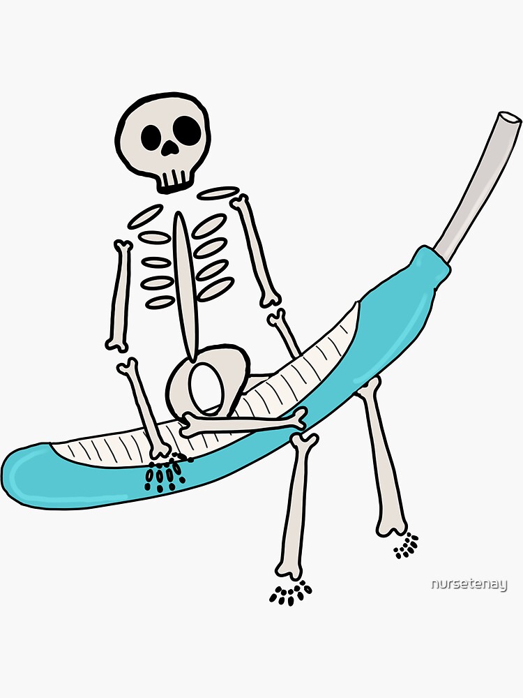 "Purewick Skeleton " Sticker for Sale by nursetenay | Redbubble