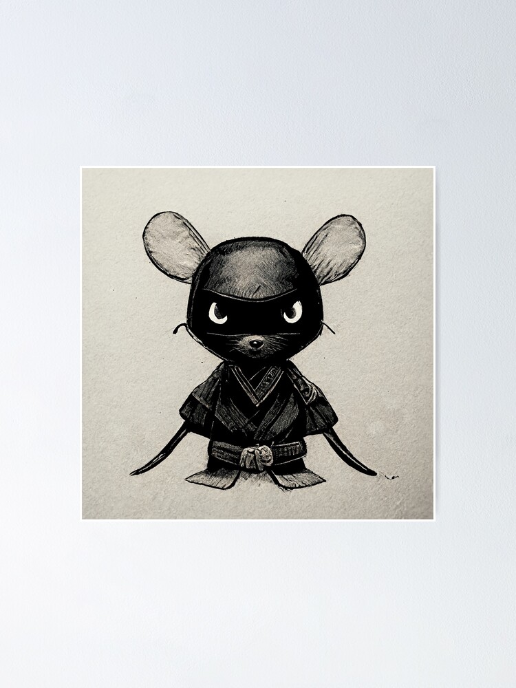 "Ninja Mouse" Poster for Sale by blackinkmice | Redbubble
