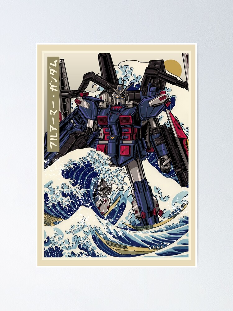 "Hokusai Thunderbolt Gundam" Poster for Sale by tonchop | Redbubble