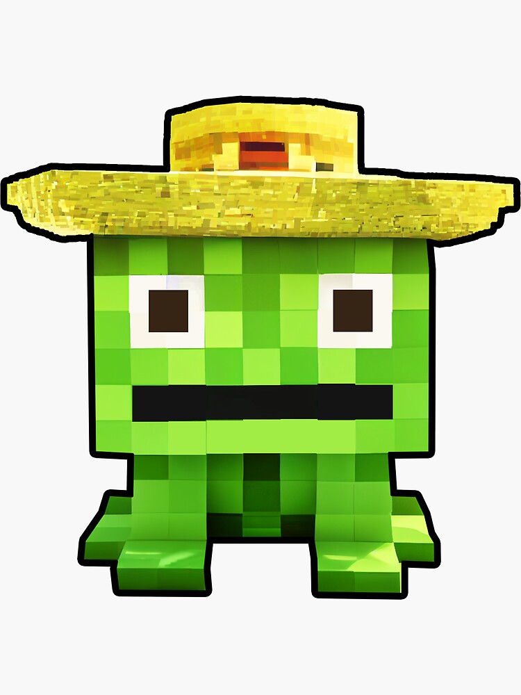 "Minecraft Frog With A Straw Hat" Sticker for Sale by shamzzai | Redbubble
