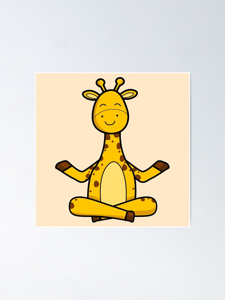 "Meditating Giraffe illustration Sticker" Poster for Sale by ...