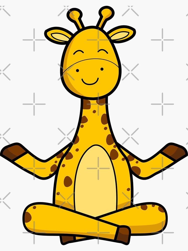 "Meditating Giraffe illustration Sticker" Sticker for Sale by ...