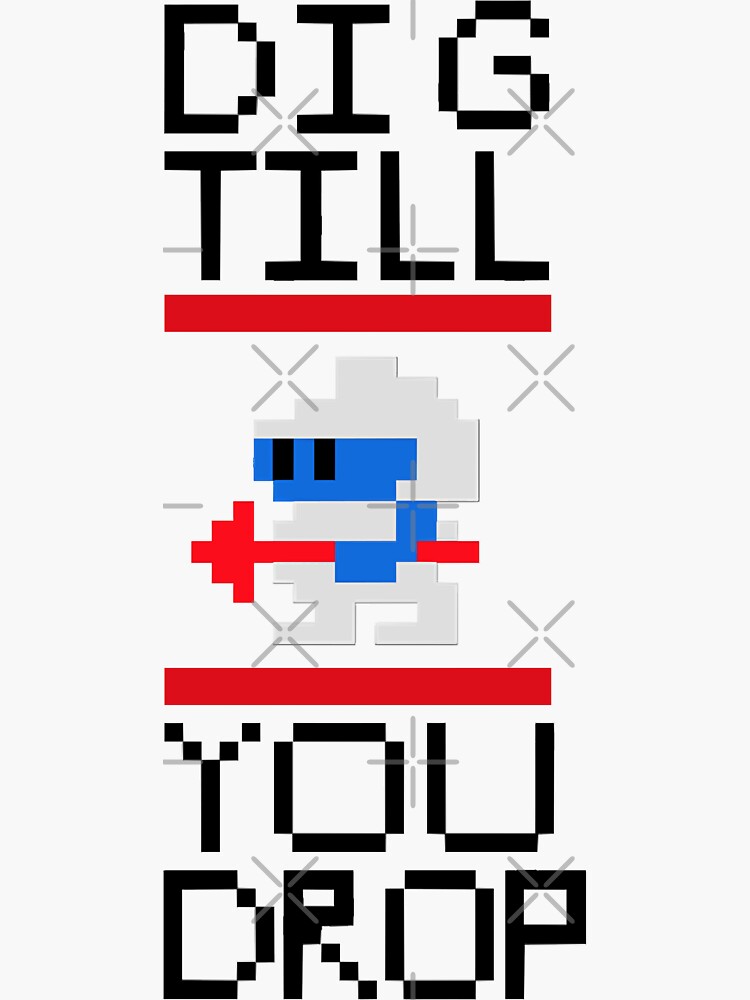 "First Day Of Arcade Dig Dug Years Old Birthday" Sticker for Sale by ...