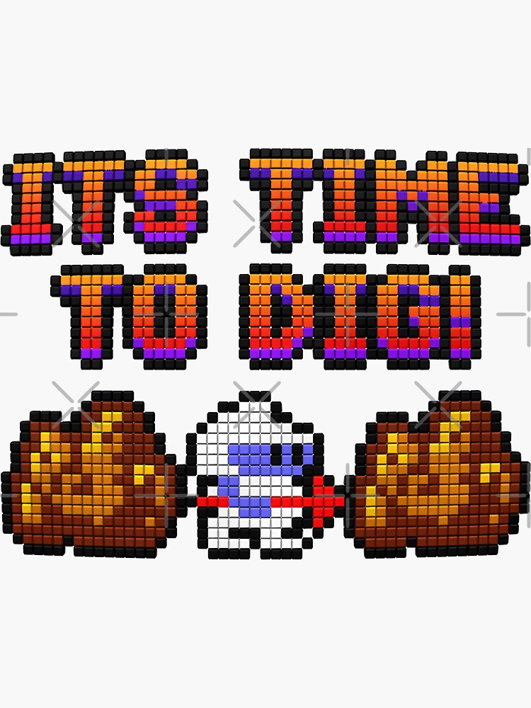 "Loves Basket And Dig Pixel Art Dug Awesome Photographic" Sticker for ...