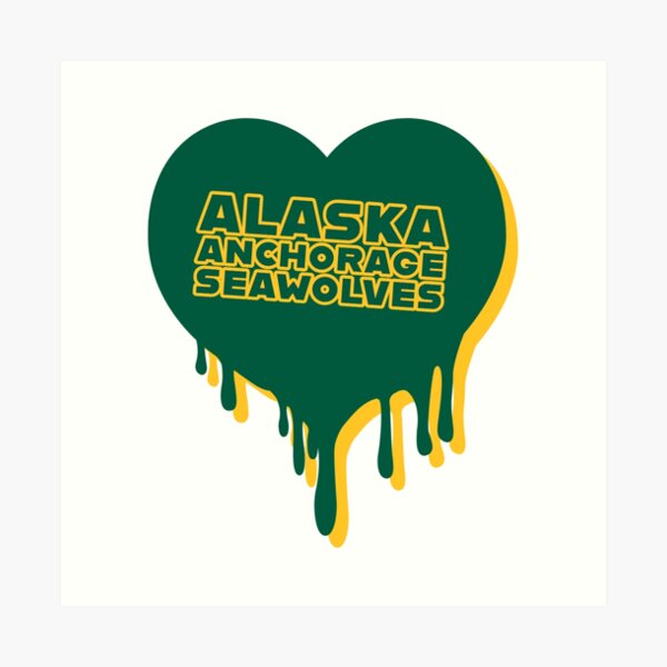 "Alaska Anchorage Seawolves Melty Heart Logo" Art Print for Sale by ...