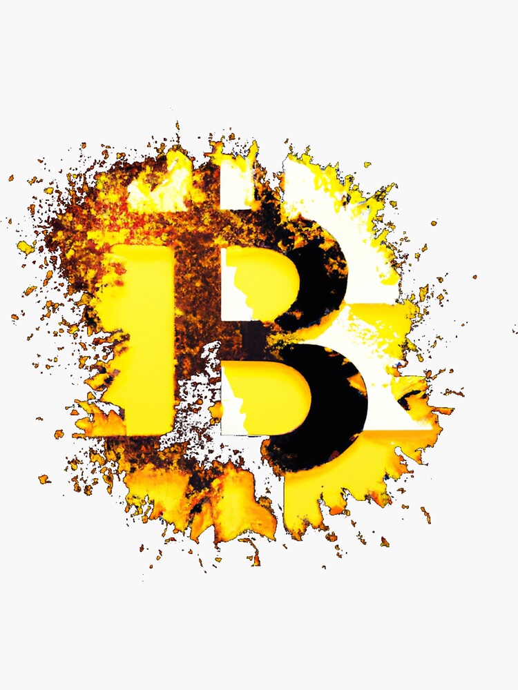 "Large Pop Bitcoin BTC Logo Artwork Exploded" Sticker for Sale by ...