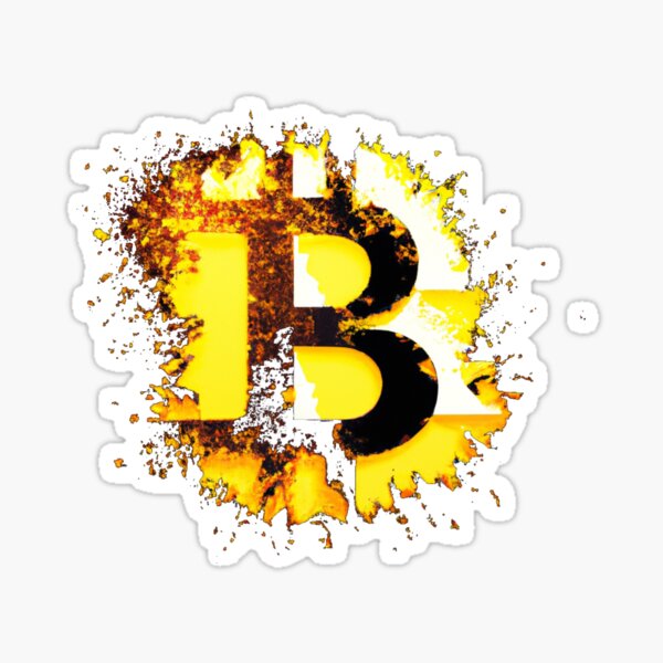 "Large Pop Bitcoin BTC Logo Artwork Exploded" Sticker for Sale by ...