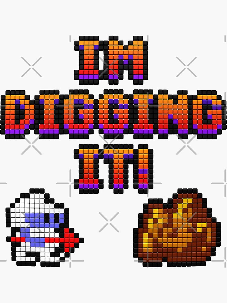 "Who Loves Music And Classic Gaming Dig Dug Photographic Style" Sticker ...