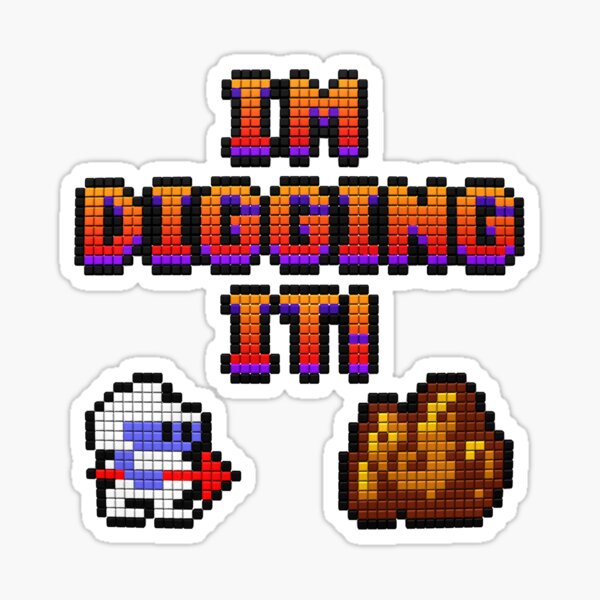 "Who Loves Music And Classic Gaming Dig Dug Photographic Style" Sticker ...