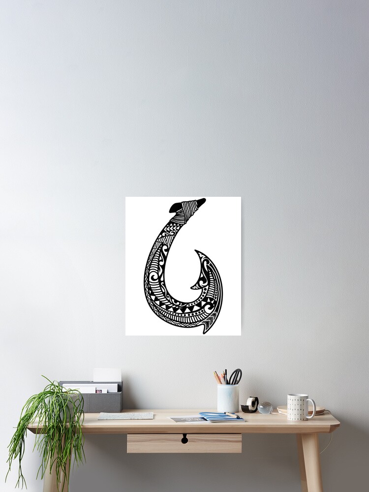 "Tribal Hawaiian Fish Hook Pacific Islander Ocean Fishing" Poster for ...