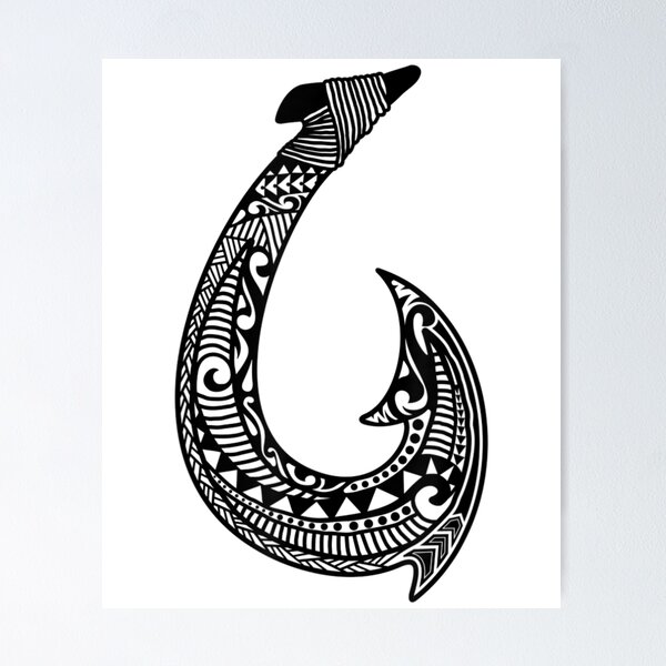 "Tribal Hawaiian Fish Hook Pacific Islander Ocean Fishing" Poster for ...