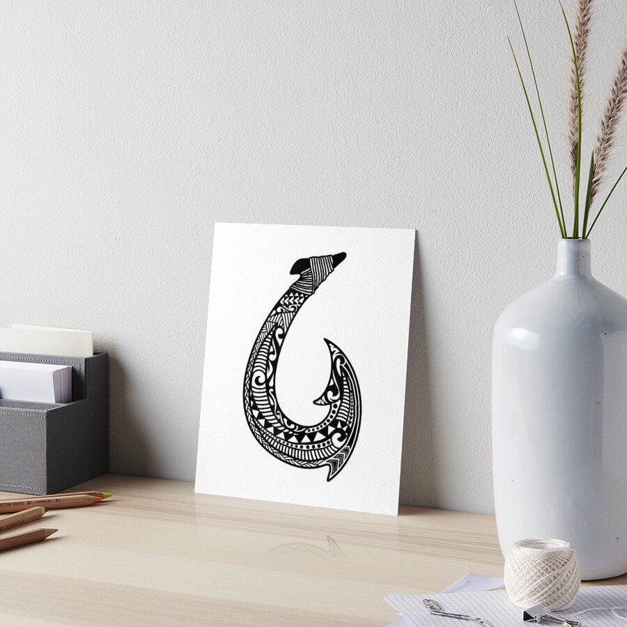 "Tribal Hawaiian Fish Hook Pacific Islander Ocean Fishing" Poster for ...