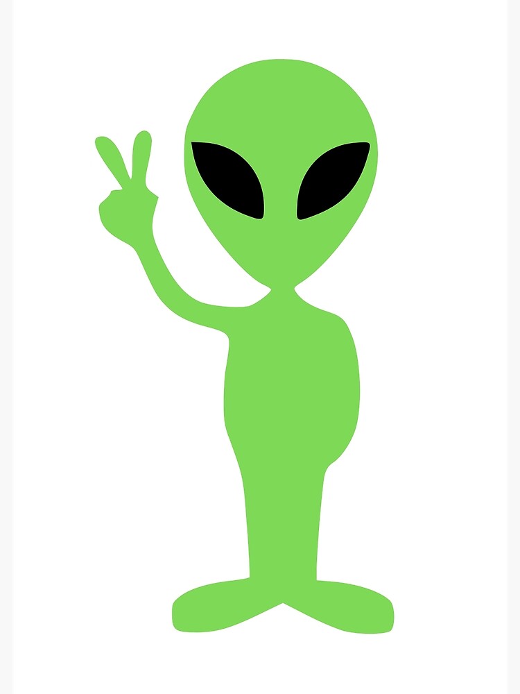 "alien peace sign (sticker, magnet, tote bag, etc)" Poster for Sale by ...