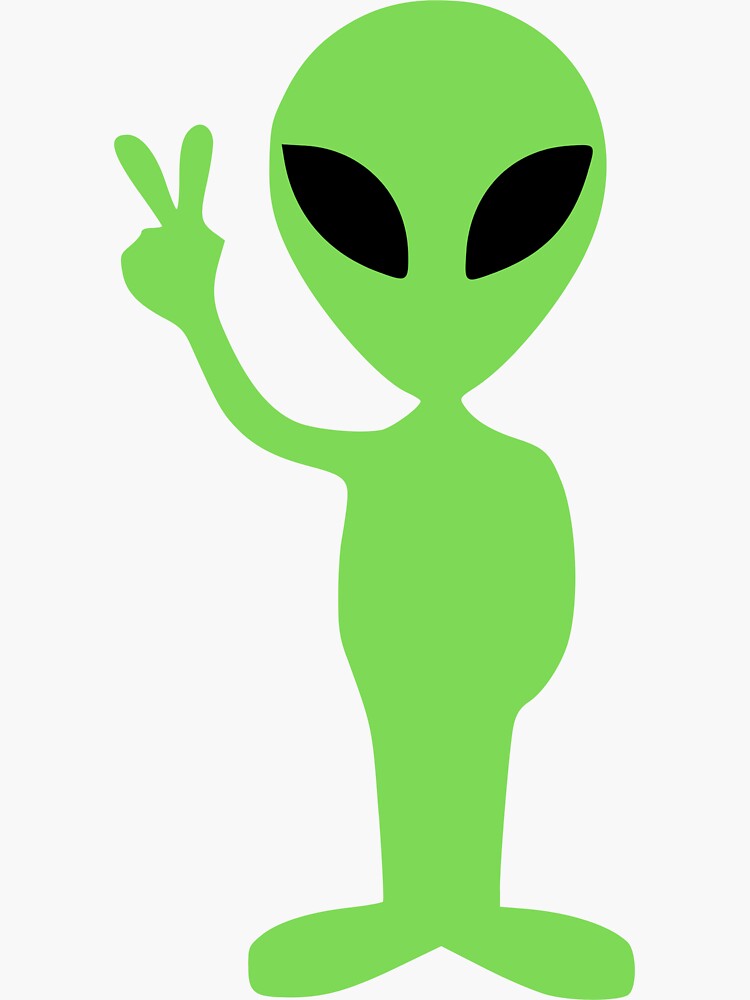 "alien peace sign (sticker, magnet, tote bag, etc)" Sticker for Sale by ...