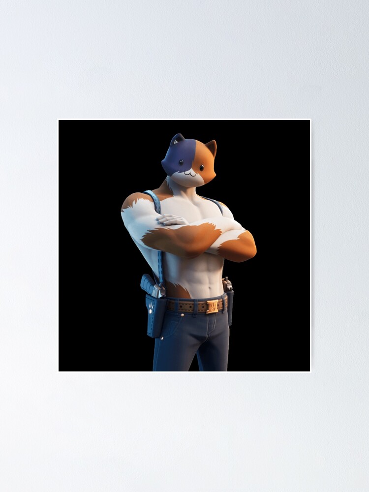 "meowscles character" Poster for Sale by happykiddos | Redbubble