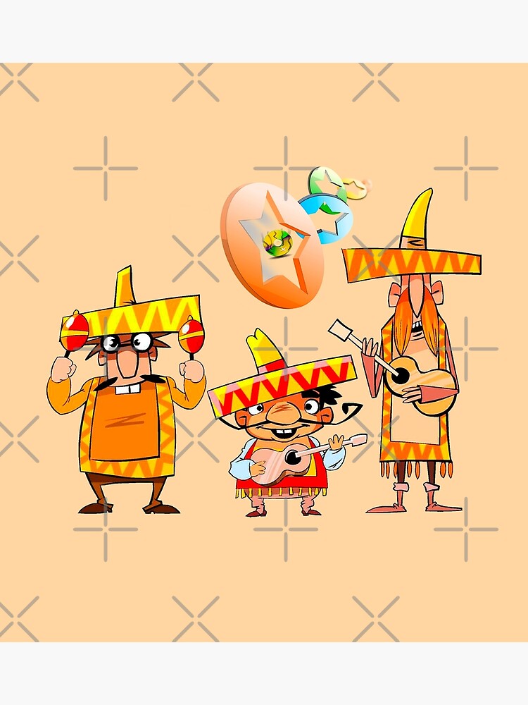 "Animated characters - cartoon Mexican musicians in hats. Mexico ...