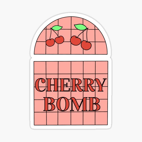 "Cherry Bomb Stained Glass" Sticker for Sale by ladeyviolet | Redbubble