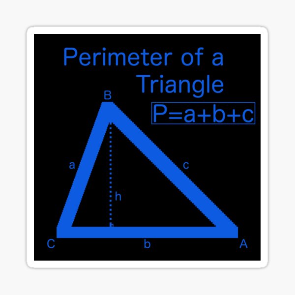 "Perimeter of a Triangle (B)" Sticker for Sale by GeometryFun | Redbubble