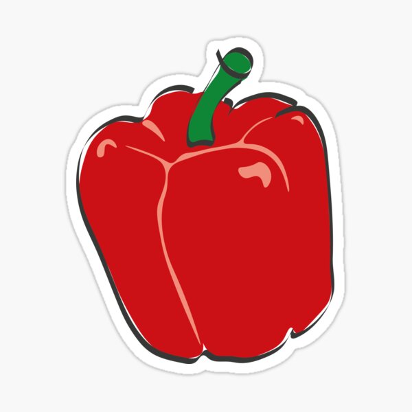 "Red bell pepper" Sticker for Sale by ElenaPost | Redbubble