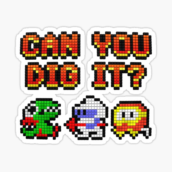 "Best Boys Girls Classic Gaming Dig Dug Years Old Birthday" Sticker for ...