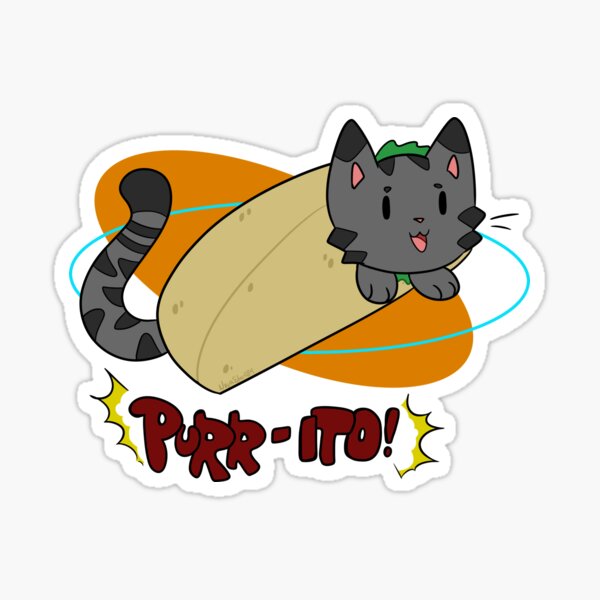 "Purrito Cat" Sticker for Sale by NovaStar134 | Redbubble