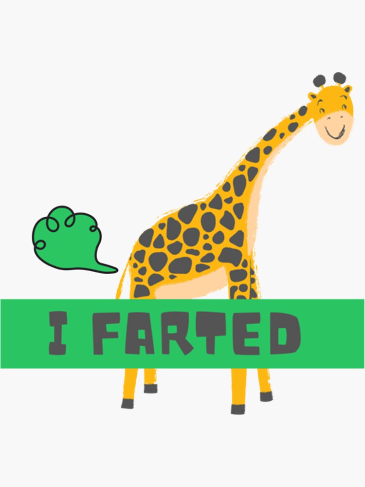 "I Farted, Funny giraffe Farting " Sticker for Sale by Aalastillo ...