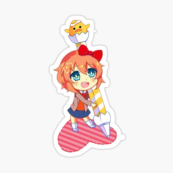 "funny Sayori Doki" Sticker for Sale by TheHatHive | Redbubble