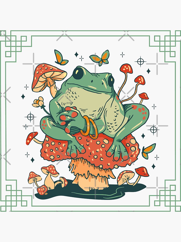 Frog On A Mushroom Cottage Core Frog On A Mushroom Shirt Cottage