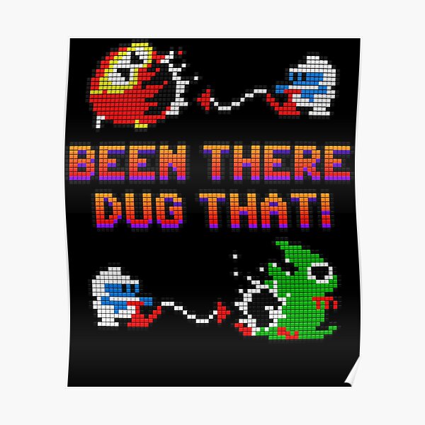 "The Birthday Boy Dig Dug Computer Gaming Vintage Style Art" Poster for ...