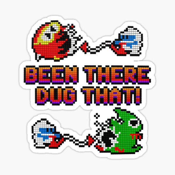 "The Birthday Boy Dig Dug Computer Gaming Vintage Style Art" Sticker ...