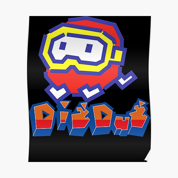 "The Great Retro Arcade Dig Dug Video Game Birthday" Poster for Sale by ...