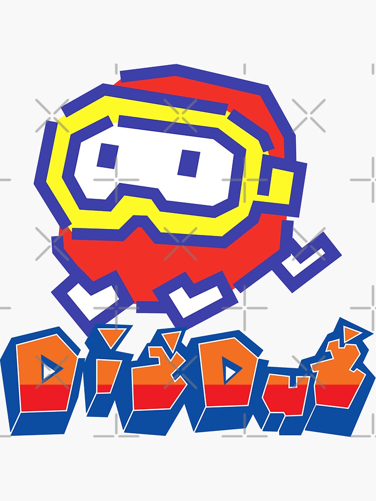"The Great Retro Arcade Dig Dug Video Game Birthday" Sticker for Sale ...