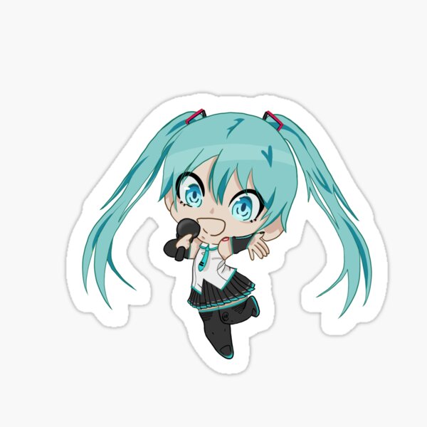 "Hatsune Miku Chibi" Sticker for Sale by ginsopretty | Redbubble