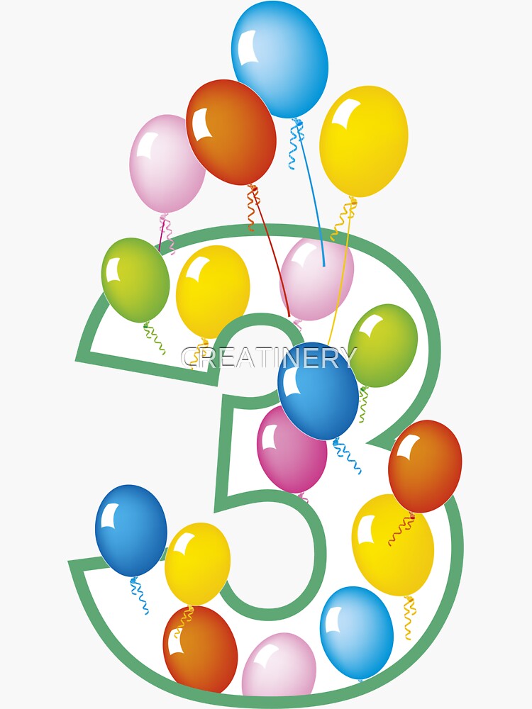 "3rd birthday" Sticker for Sale by CREATINERY | Redbubble