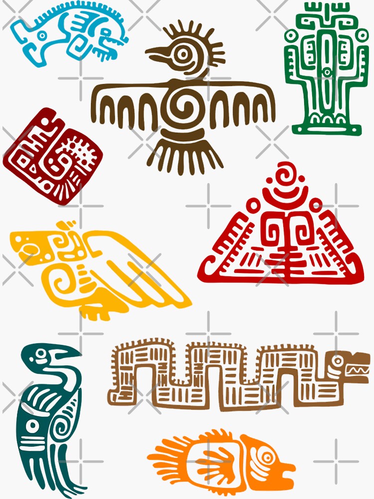 "Maya Symbol Aztec" Sticker for Sale by LovelyMoi | Redbubble
