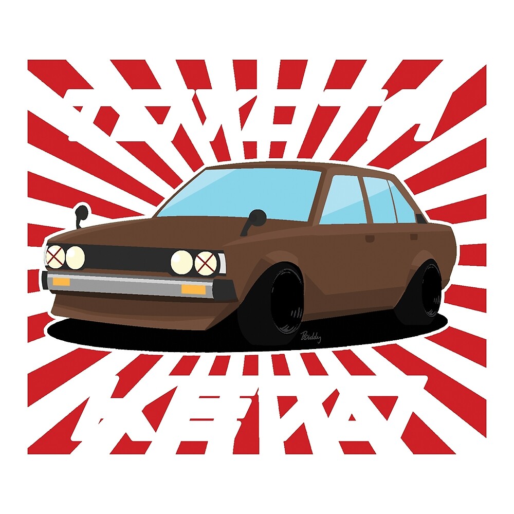 "Toyota Corolla KE70 Rising Sun White" by BDiddee | Redbubble
