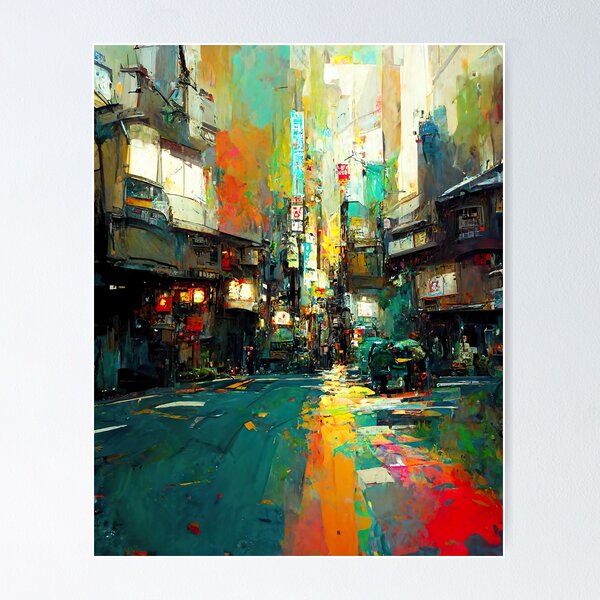 "Tokyo street" Poster for Sale by ururuty | Redbubble