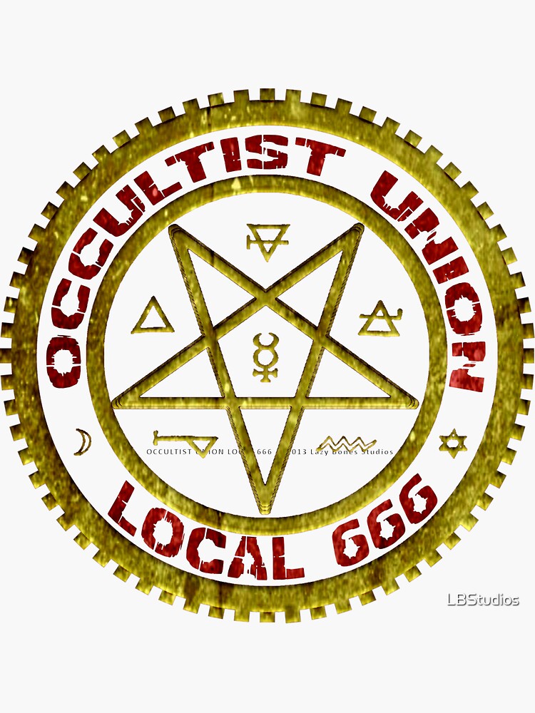 "OCCULTIST UNION LOCAL 666 019" Sticker for Sale by LBStudios | Redbubble