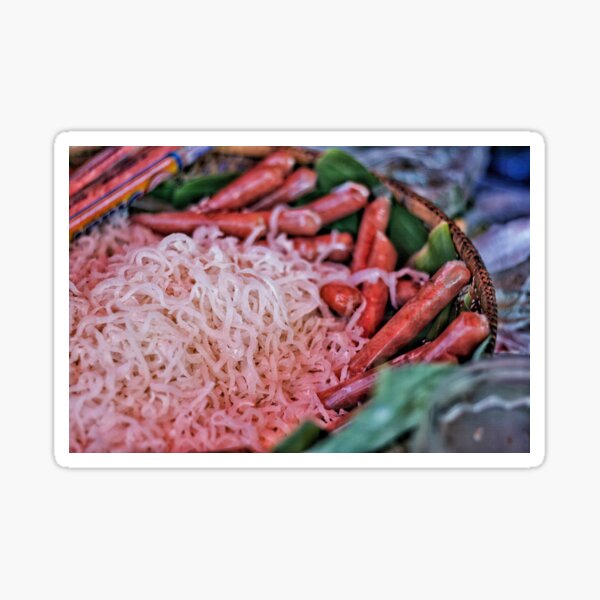 "Street food stall selling Thai food" Sticker for Sale by chansip ...