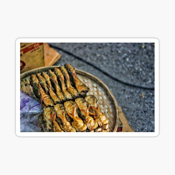 "Dried fish for frying" Sticker for Sale by chansip | Redbubble