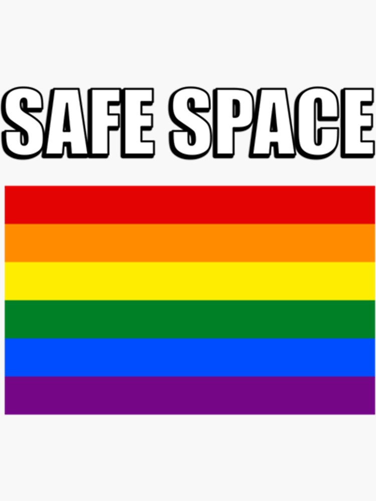 "LGBTQ Safe Space - Rainbow Flag " Sticker for Sale by FamilyTeeStore ...