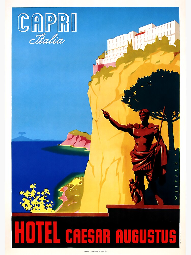 "Capri Italy Vintage Travel Poster" Sticker for Sale by redoARTstore ...