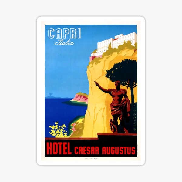 "Capri Italy Vintage Travel Poster" Sticker for Sale by redoARTstore ...