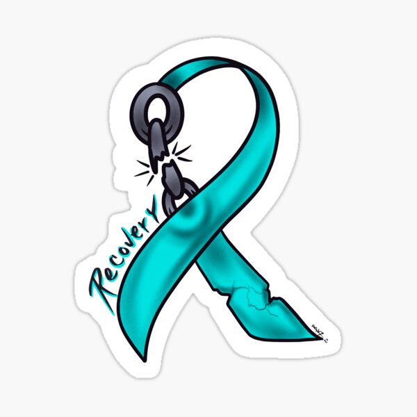 "Teal addiction recovery ribbon" Sticker for Sale by Lorenaalm | Redbubble
