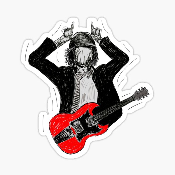 "Angus Young - Grey" Sticker for Sale by Jamiemcollins89 | Redbubble