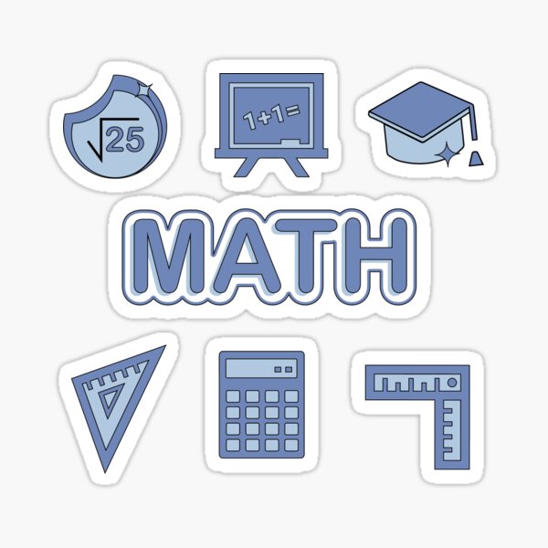 "Light blue Math School Subject Sticker Pack " Sticker for Sale by ...