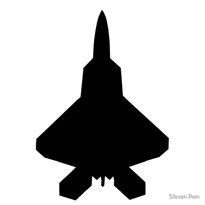 "F-22 Raptor Fighter Jet Planform" by Steven Pam | Redbubble